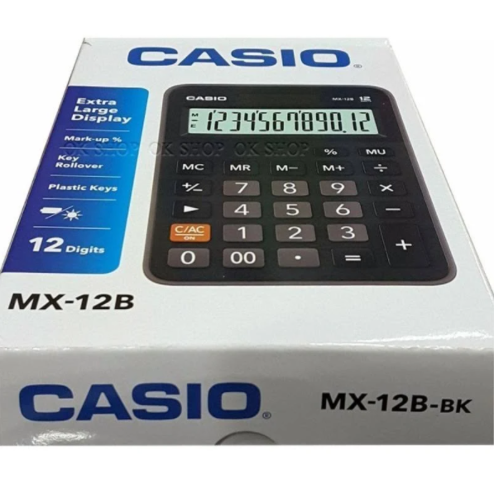 Calculadora Casio Eletrônica 12 Dígitos MX-12B Preta