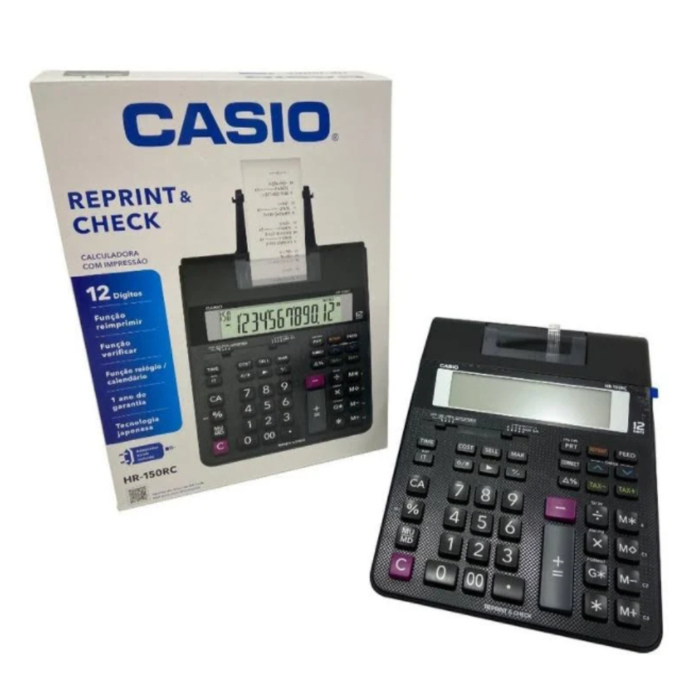 Calculadora de Impressão Casio HR-150RC Preta